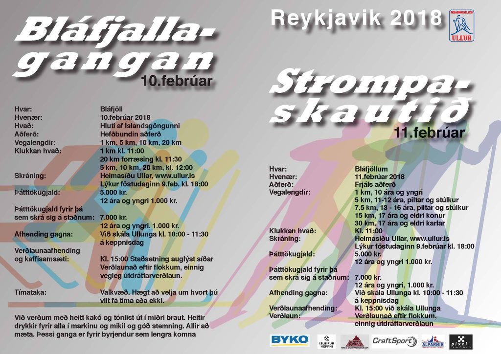 Bláfjallagangan og Stromaskaut 17. og 18. mars – Ullur